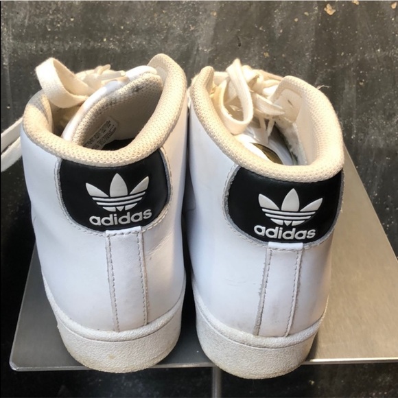 adidas | Shoes | Adidas White Pro Model High Tops | Poshmark